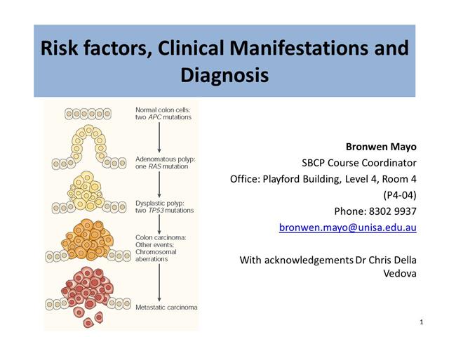 UniSA_BIOL2058_Week 9.1_BIOL 2058 Neoplasia 2 - Risk factors