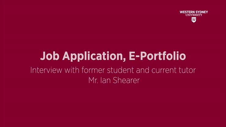 Job Application, E-Portfolio: Ian Shearer