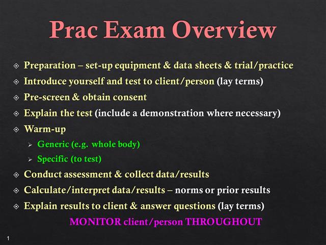 Prac Exam Overview