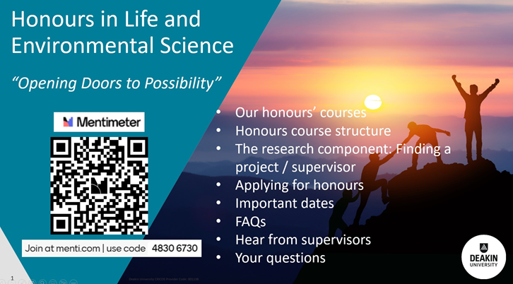 LES Honours Information Session (for Honours projects commencing in 2026)
