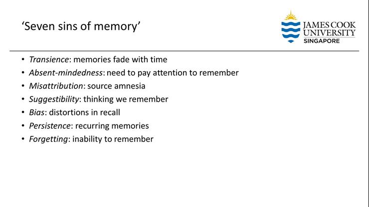 Seven sins of memory