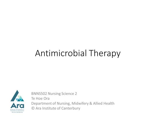 Antimicrobial Therapy