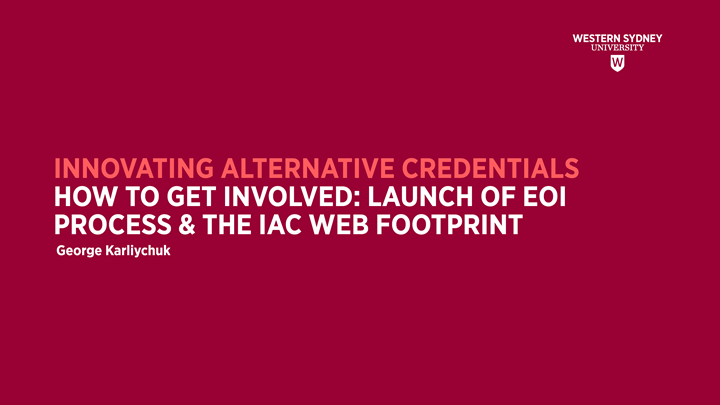 Innovating Alternative Credentials - How to get involved- Launch of EOI ...