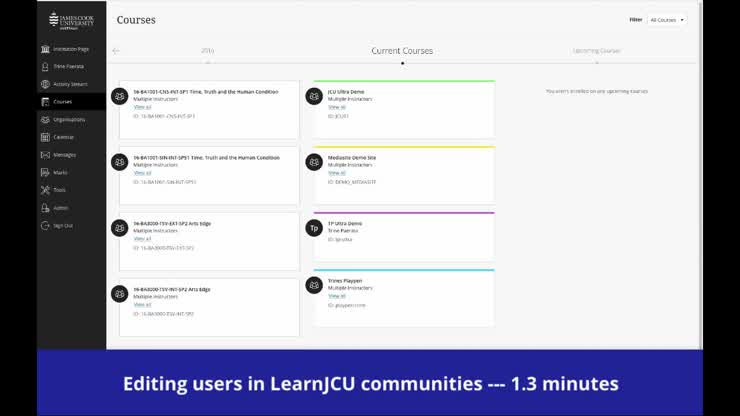 Editing users in LearnJCU communities