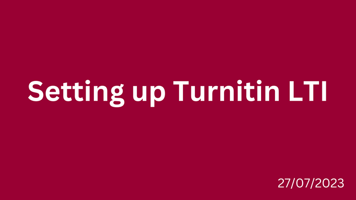 Setting up Turnitin LTI