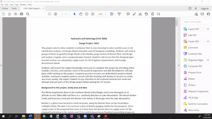 Design Project guide for Task 1.1