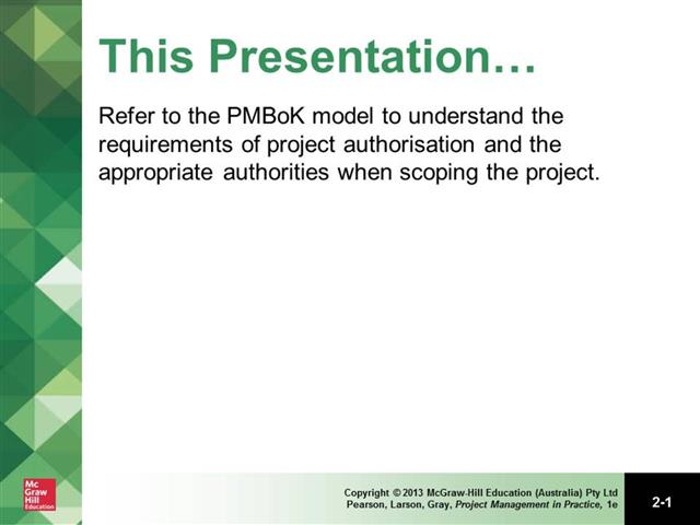 Project Authorisation and Authorities