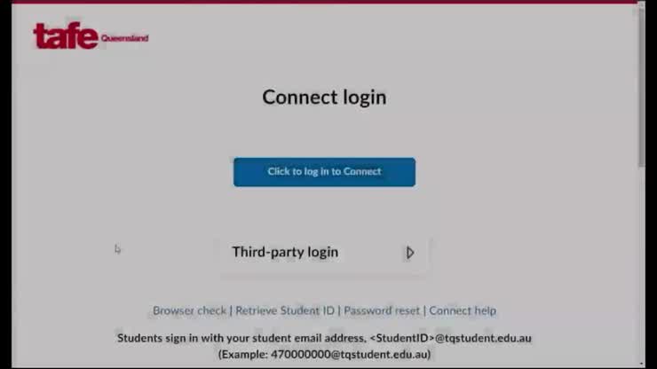 Connect login - Student