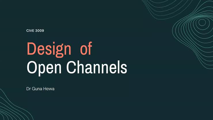 Module 8.1 Design of open channels