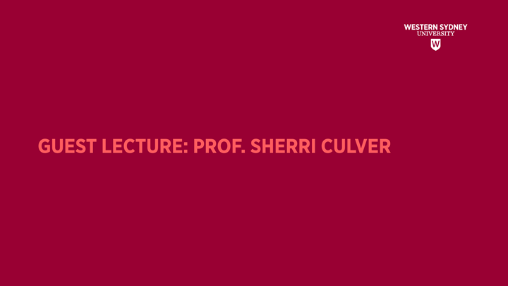 Guest Lecture: Sherri Culver