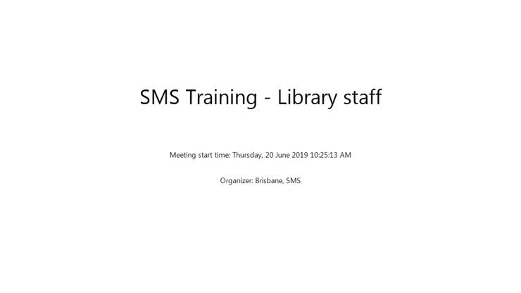 SMS Training