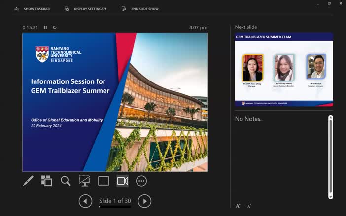 2024 - Jul - NTU - GEM Trailblazer Summer - Information Session