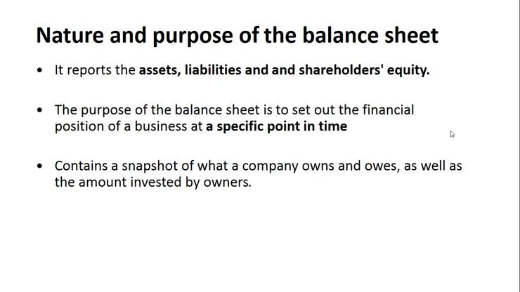 Introduction to balance sheet