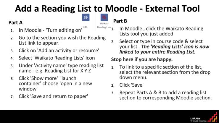 Add a Reading List to Moodle - External Tool