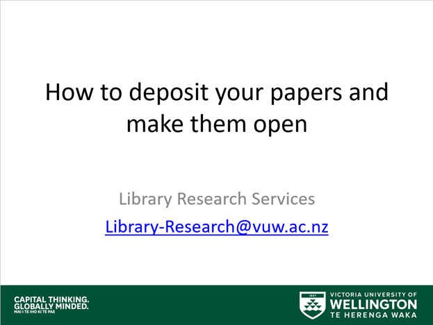How to deposit your papers and make them open