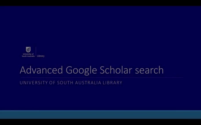 Advanced Google Scholar