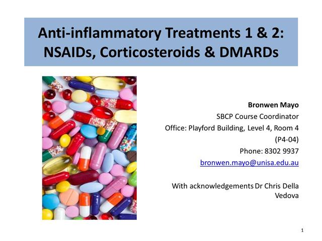 BIOL 2058 Anti-inflammatories - Intro & NSAIDs