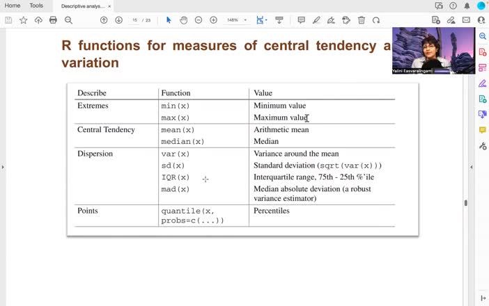central tendency R