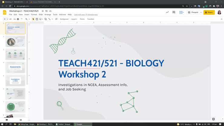 [Biology] - Workshop 2: Assessment Info