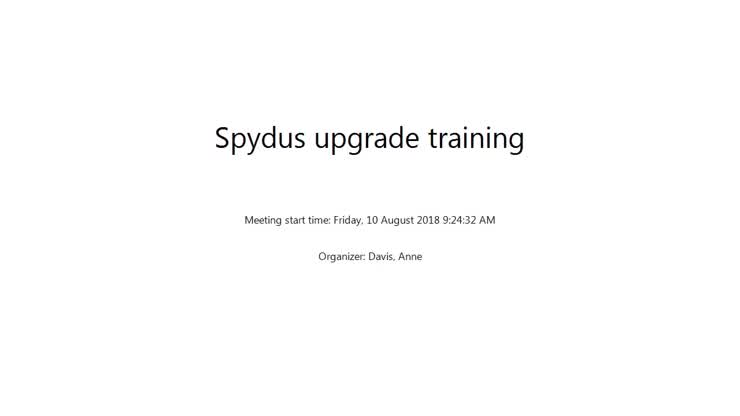 Spydus upgrade training