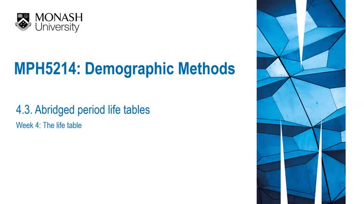 3.4. Abridged life tables