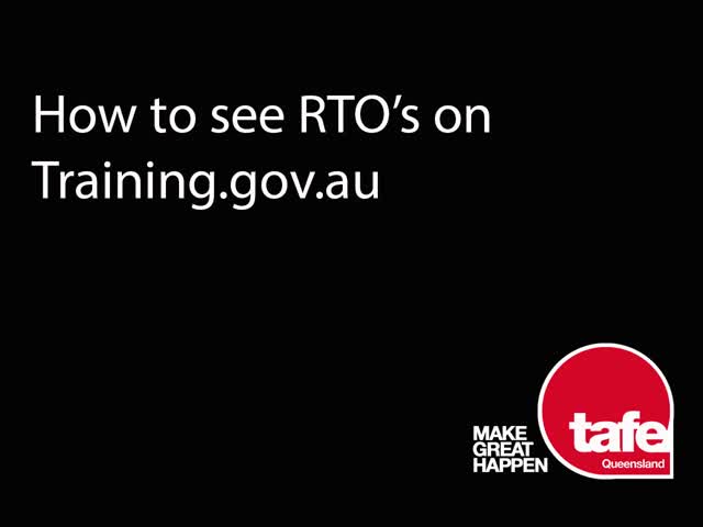 How to see RTO s on Training.gov.au