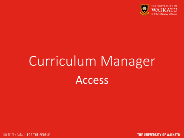 Access Curriculum Manager