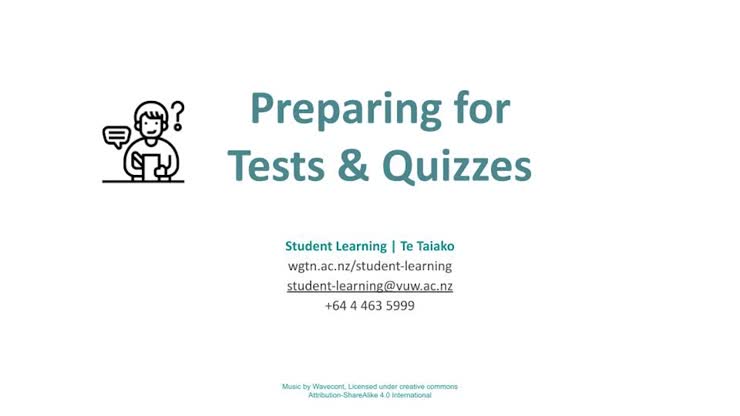 Preparing for Tests and Quizzes