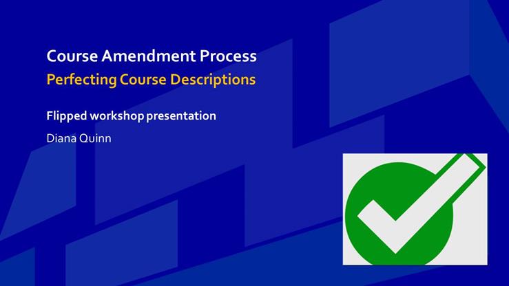 Perfecting Course Descriptions