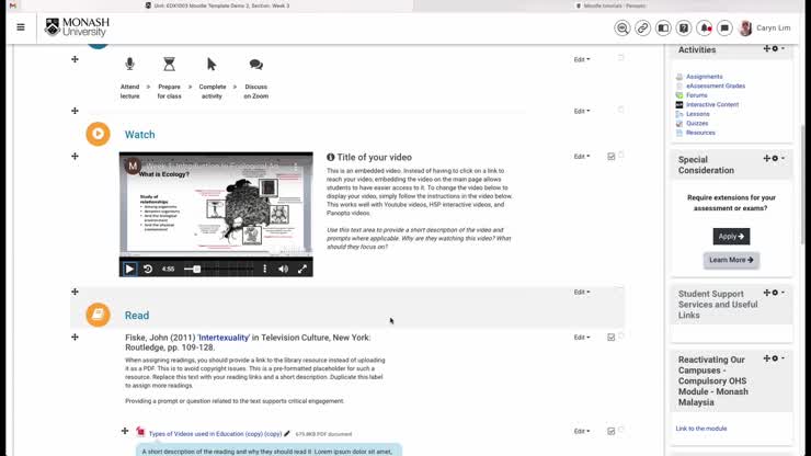 Moodle template_panopto