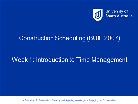 Week 1 Introduction to Time Management Part 1