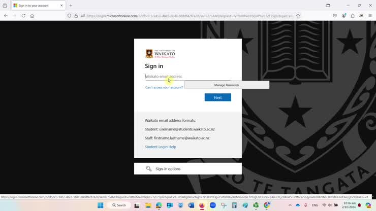 sign in to moodle - student