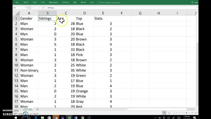04. Excel- draw bar graph for discrete data