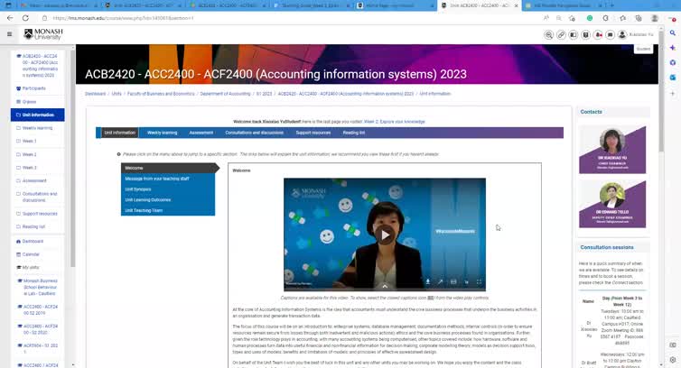ACC ACF2400 Moodle walkthrough