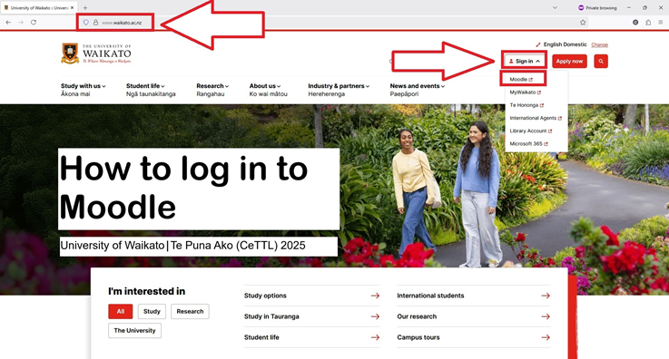 How to log in to Moodle