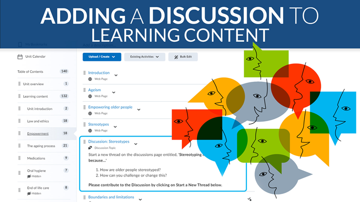 Adding a Discussion Topic to a Connect Unit